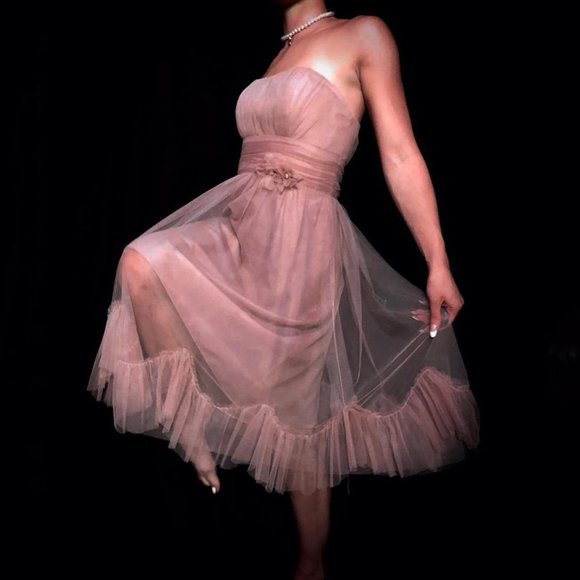 Dresses | Strapless Balletcore Vintage Sweetheart Dress | Poshmark